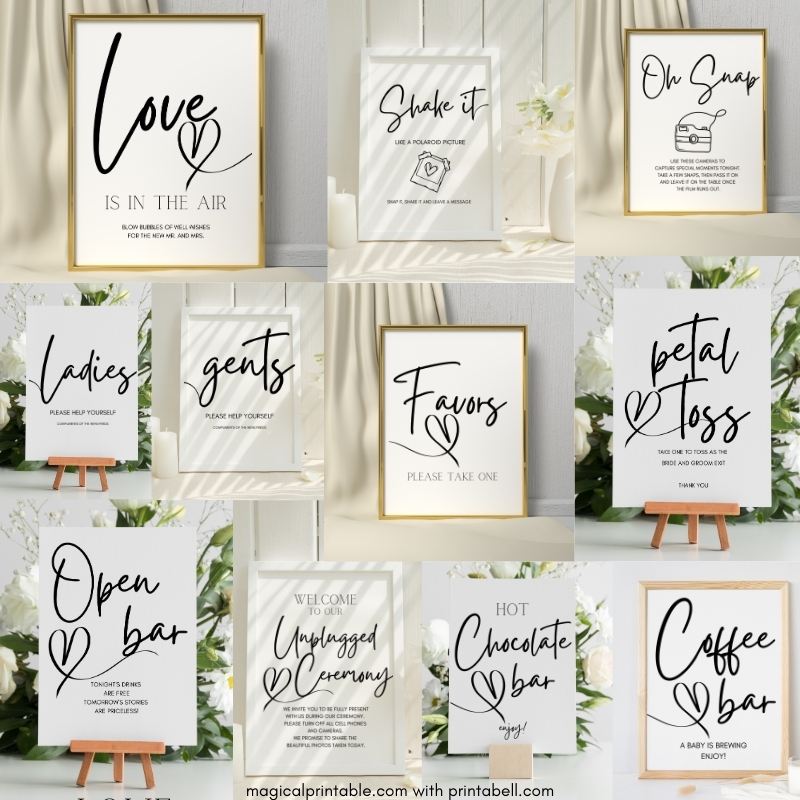 Free printable wedding signs 60 photos - Astyledwedding.com