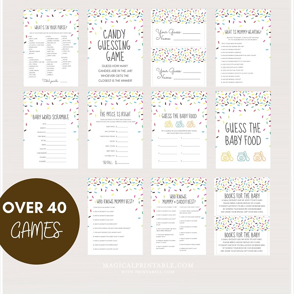 Sprinkle Baby Shower Games Bundle – Printabell • Express