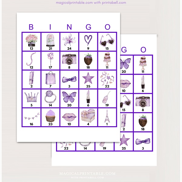 Purple Bingo Cards – Printabell • Express