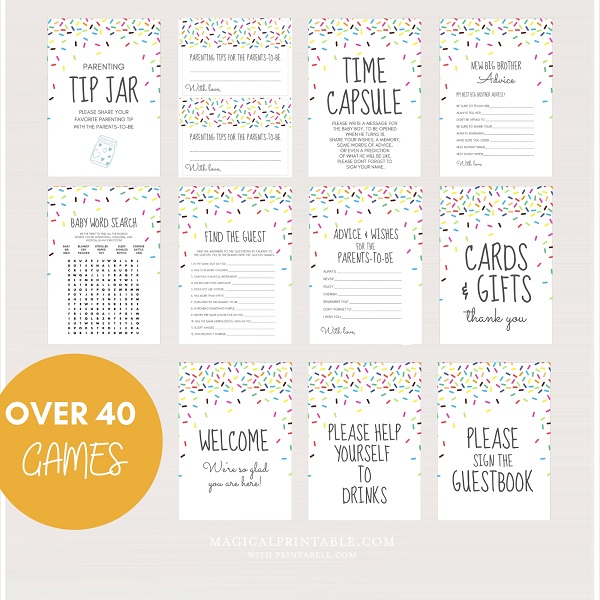 Sprinkle Baby Shower Games Bundle – Printabell • Express