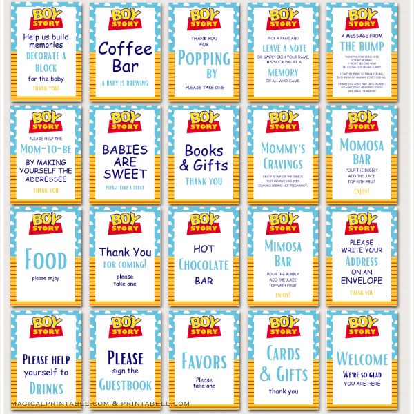 Boy Story Baby Shower Games Bundle – Toy Story Inspired – Printabell ...