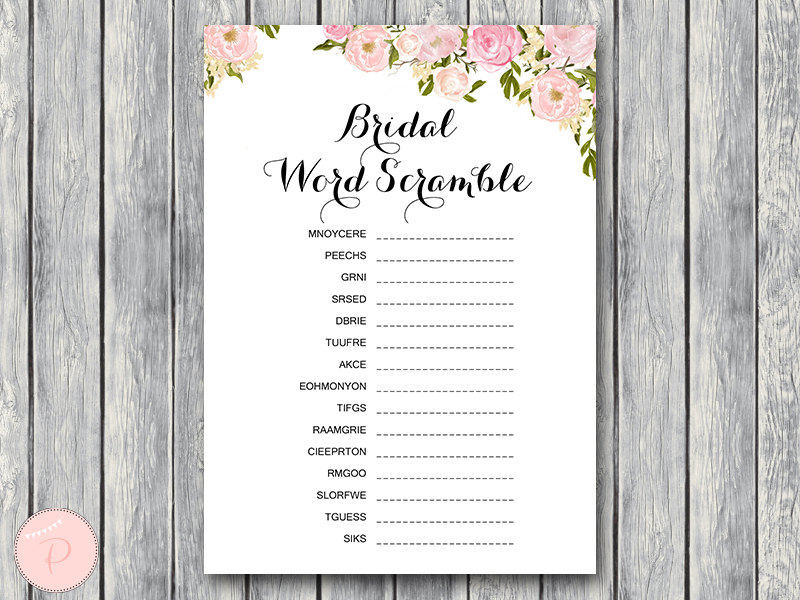 Pink Flower Bridal Shower Games Printable – Printabell • Express