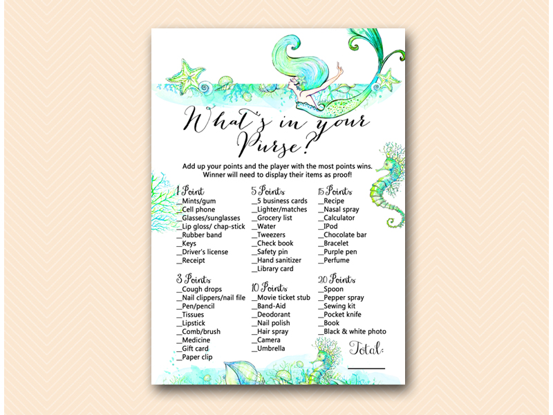 Mermaid Baby Shower Game Printable – Printabell • Express