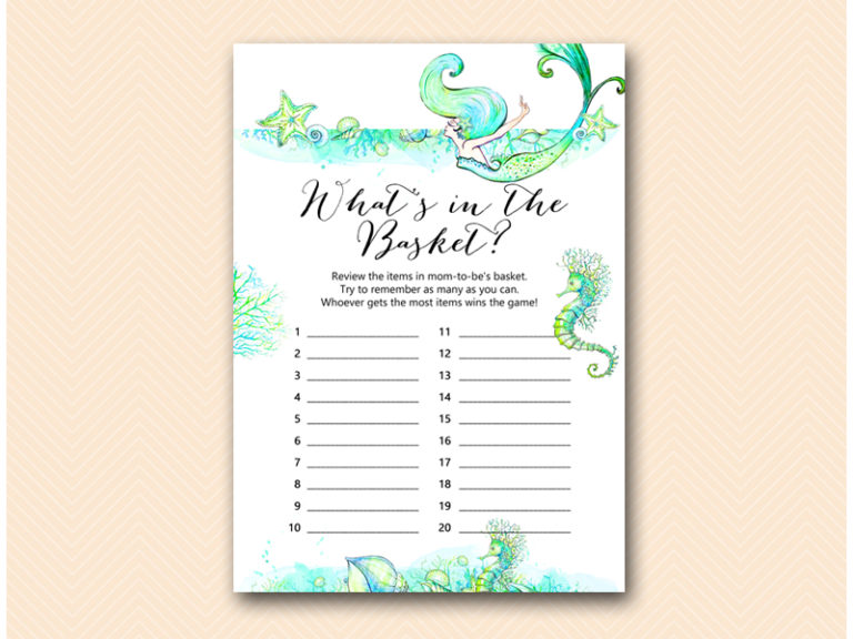 Mermaid Baby Shower Game Printable – Printabell • Express