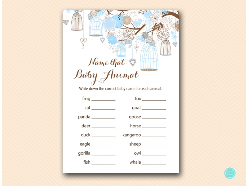 Blue Birdcage Baby Shower Games – Printabell • Express
