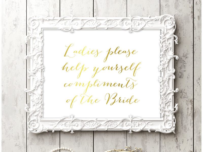 Gold Stylish Wedding Decoration Signs – Printabell • Express