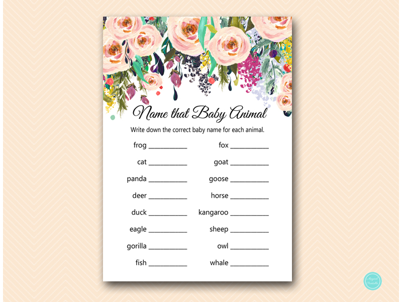 Floral Baby Shower Game Printable – Printabell • Express