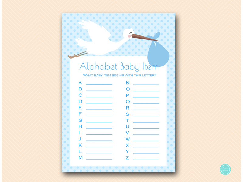 Blue Stork Baby Shower Games – Printabell • Express