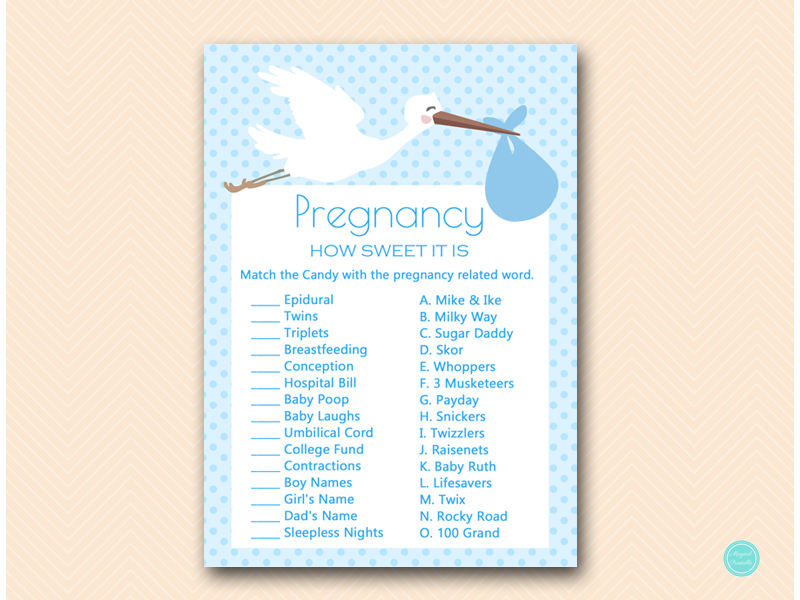 Blue Stork Baby Shower Games – Printabell • Express