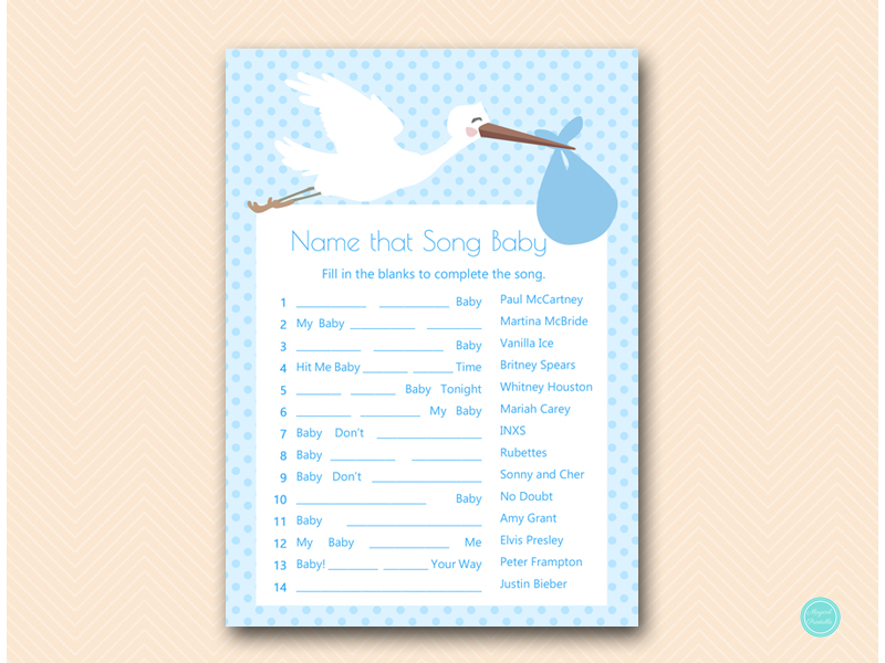 Blue Stork Baby Shower Games – Printabell • Express