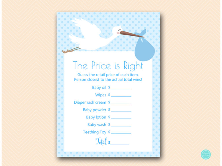 Blue Stork Baby Shower Games – Printabell • Express
