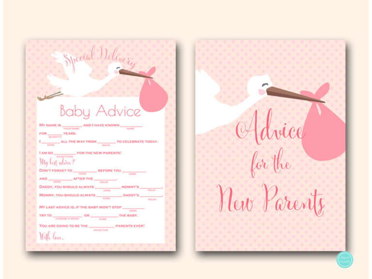Pink Stork Baby Shower Game Package – Printabell • Express