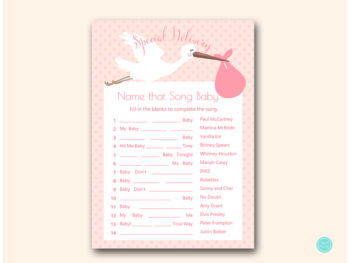 Pink Stork Baby Shower Game Package – Printabell • Express