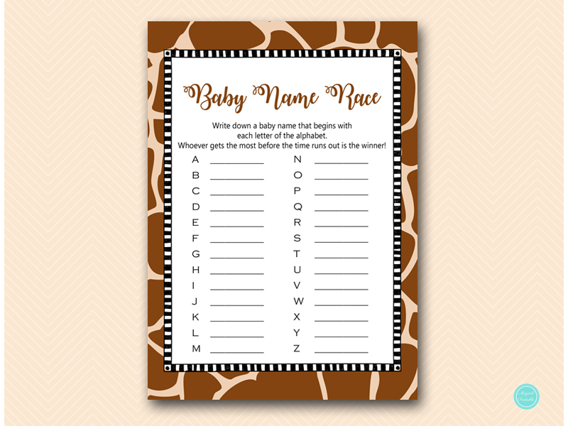 Giraffe Baby Shower Game Package – Printabell • Express