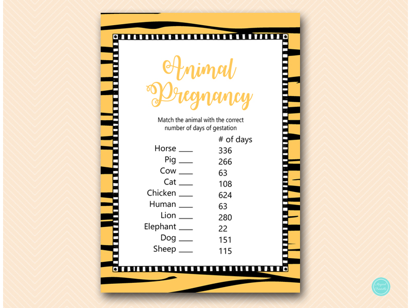 Tiger Baby Shower Game Package – Printabell • Express