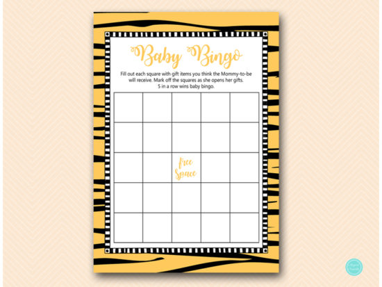 Tiger Baby Shower Game Package – Printabell • Express