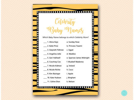 Tiger Baby Shower Game Package – Printabell • Express