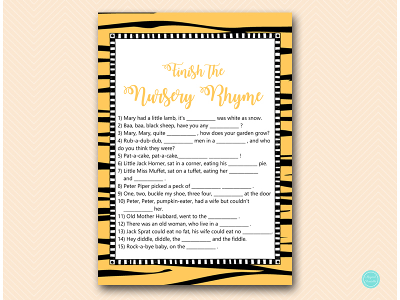 Tiger Baby Shower Game Package – Printabell • Express
