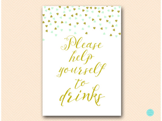 Mint and Gold Printable Signs – Printabell • Express