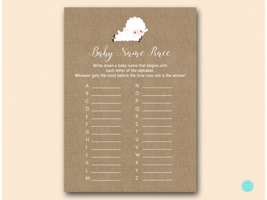 Little Lamb Baby Shower Games Package – Printabell • Express