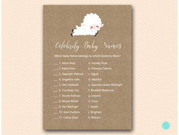 Little Lamb Baby Shower Games Package – Printabell • Express