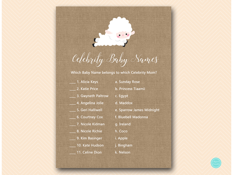 Little Lamb Baby Shower Games Package – Printabell • Express