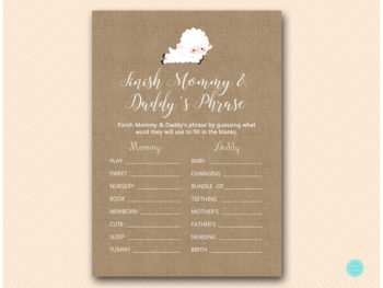 Little Lamb Baby Shower Games Package – Printabell • Express