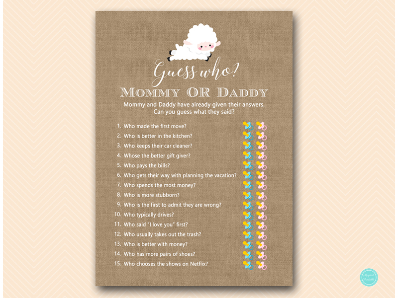 Little Lamb Baby Shower Games Package – Printabell • Express