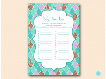 Mermaid Baby Shower Game Package – Printabell • Express