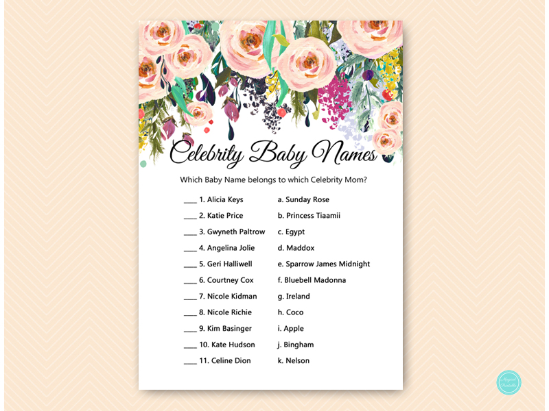 Floral Baby Shower Game Printable – Printabell • Express