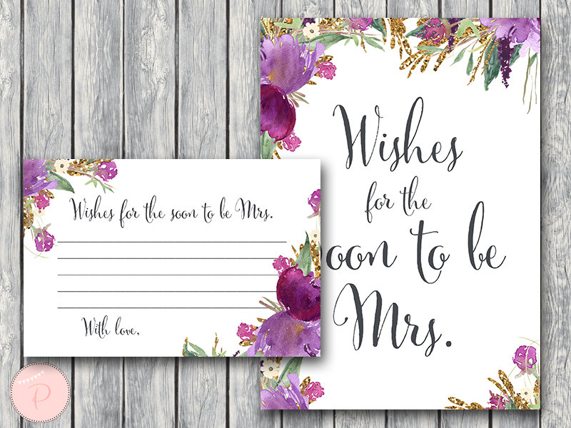 Purple Gold Floral Bridal Shower Games – Printabell • Express