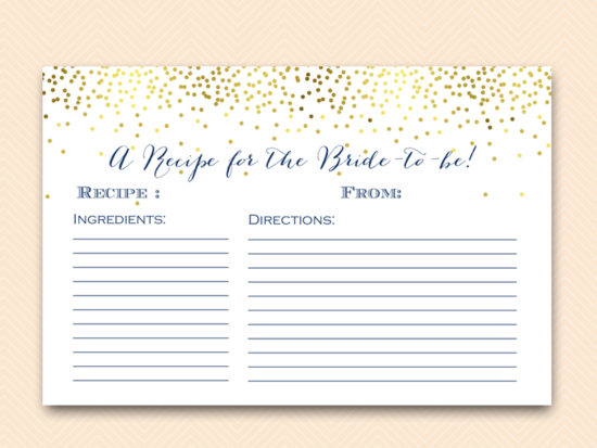 Navy and Gold Receipt for the Bride Card 6×4 – Printabell • Express