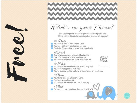 FREE Blue Elephant Phone Game – Printabell • Express