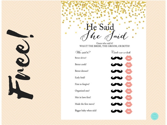 FREE Gold He Said She Said Game – Printabell • Express