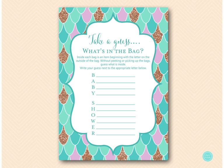 Mermaid Baby Shower Game Package – Printabell • Express