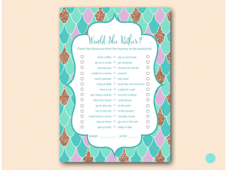 Mermaid Baby Shower Game Package – Printabell • Express