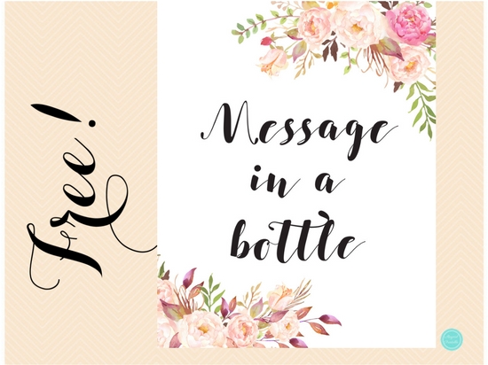 FREE Boho Message in a Bottle Sign – Printabell • Express