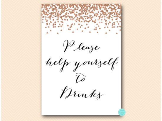 Rose Gold Party Table Signs – Printabell • Express