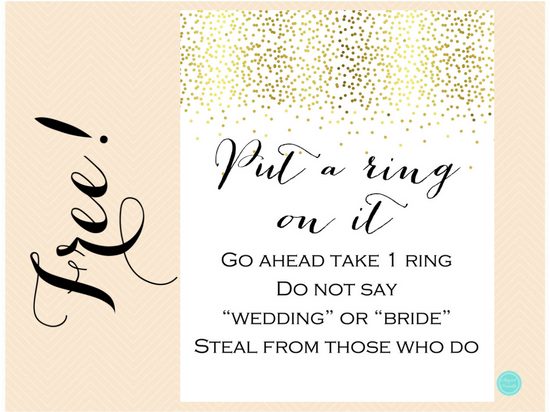 Bridal Shower Game Printable Print Out Ring Put A Ring On It Bridal