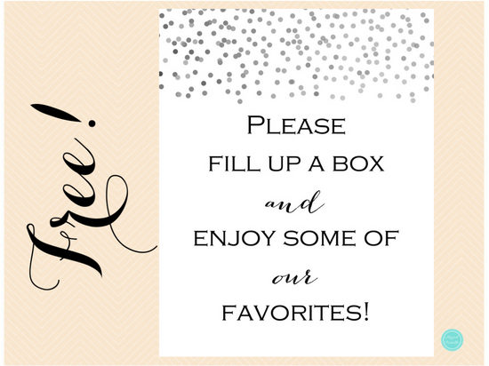 FREE Silver Candy Favor Sign – Printabell • Express