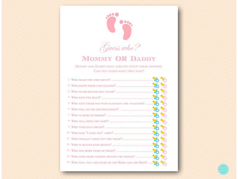Pink Feet Baby Shower Game Package Deal – Printabell • Express