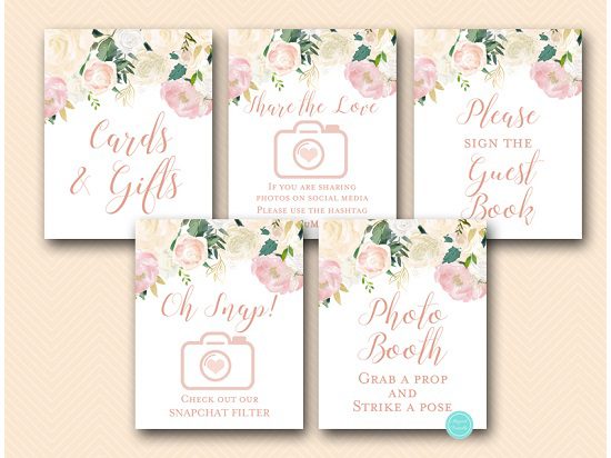 Rose Gold and Floral Signs – Printabell • Express