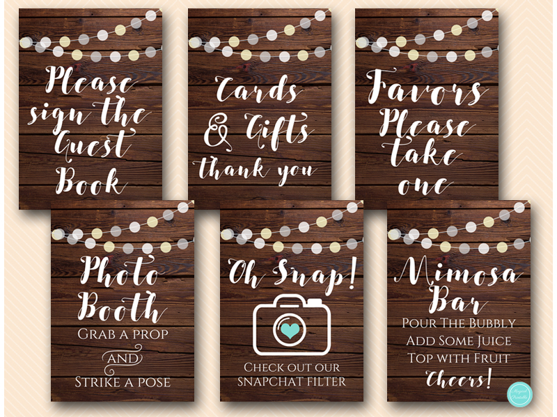 Rustic Wooden Party Table Signs – Printabell • Express