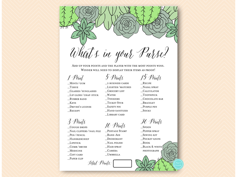 Succulent Baby Shower Games Bundle – Printabell • Express