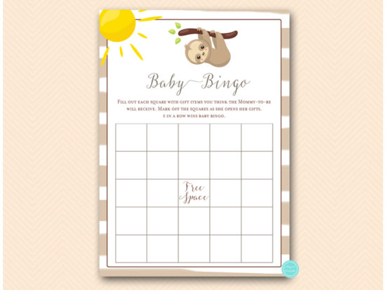 Sloth Baby Shower Games Bundle – Printabell • Express