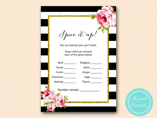 Black Stripes Spice it up game – Printabell • Express