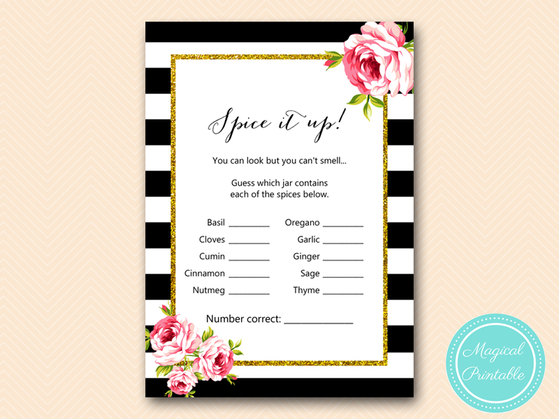 Black Stripes Spice it up game – Printabell • Express