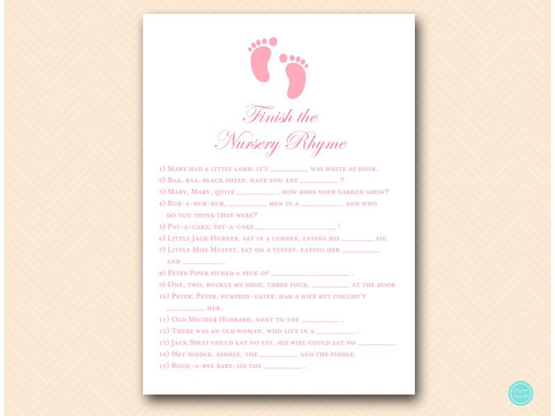 Pink Girl Baby Shower Games – Printabell • Express