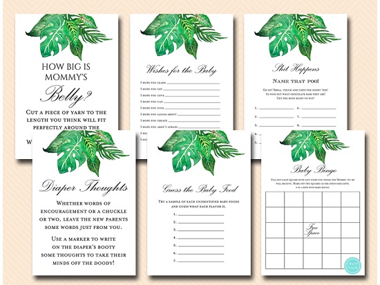Tropical Jungle Baby Shower Games – Printabell • Express