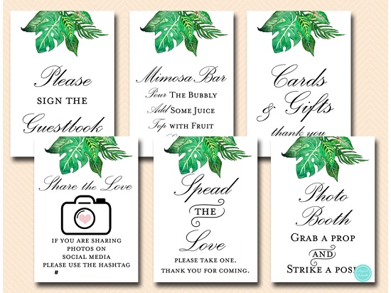 Tropical Jungle Table Signs – Printabell • Express